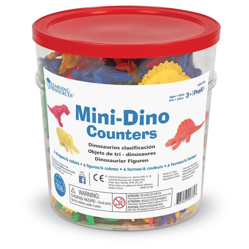 Learning Resources Mini-Dino Counters - 108 Pieces, Ages 3+ Toddler Learning Toys, Dinosaurs for ...