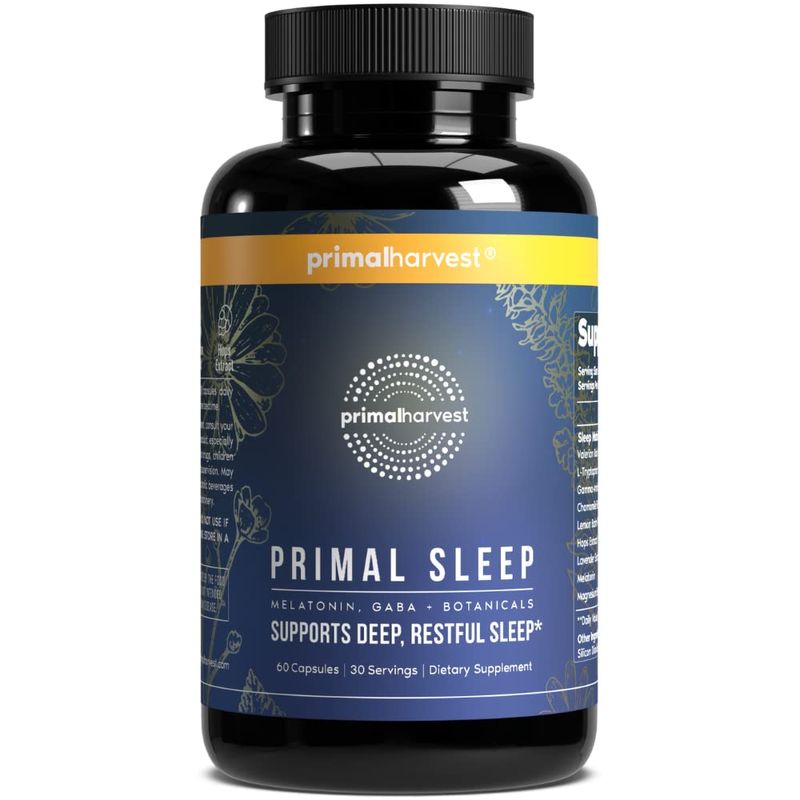 Primal Harvest Primal Sleep Support Supplement, 60 Capsules with ...
