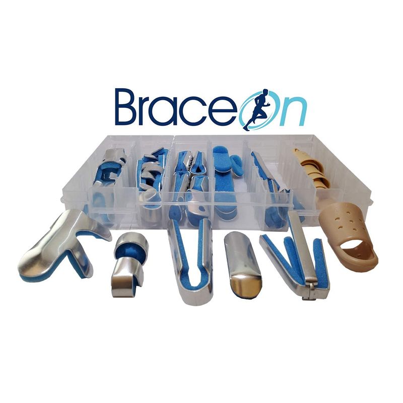 BraceOn 24 Piece Finger Splint Kit with Finger STAX 8 Piece Multi Pack ...