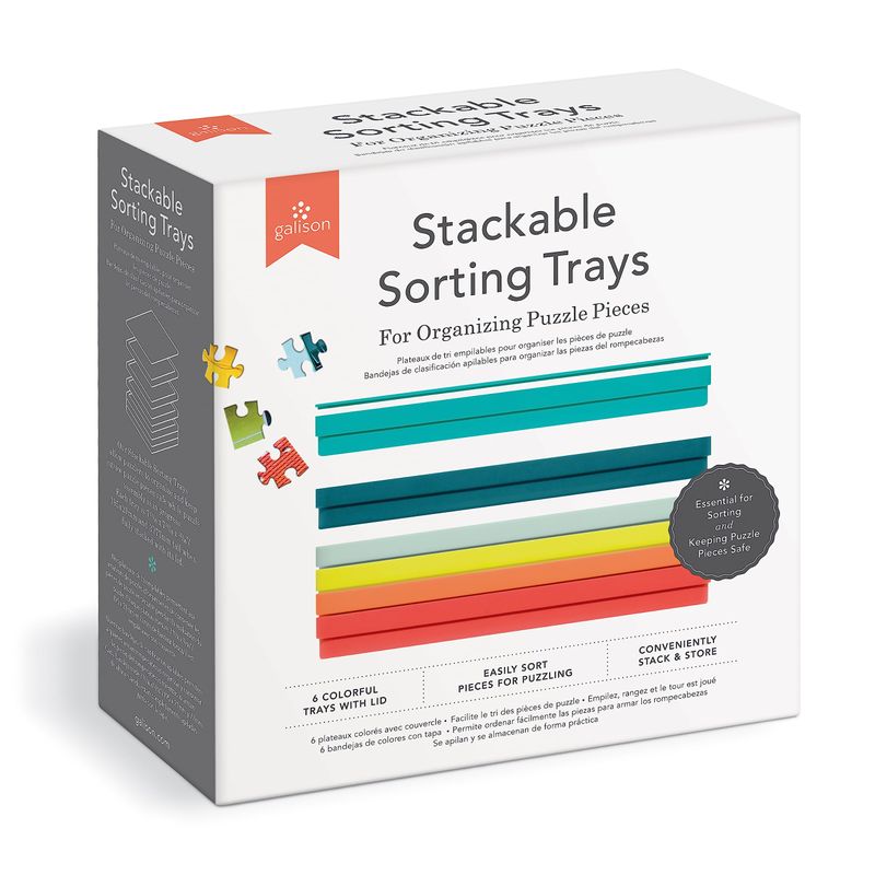 Puzzle Sorting Tray Set from Galison - Includes 6 Multi-Colored ...