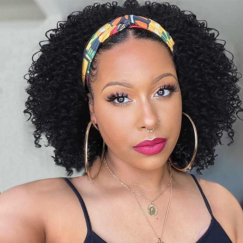Fancy Hair Afro Wig Afro Kinky Wigs Short Curly Half Wig Heat Resistant ...