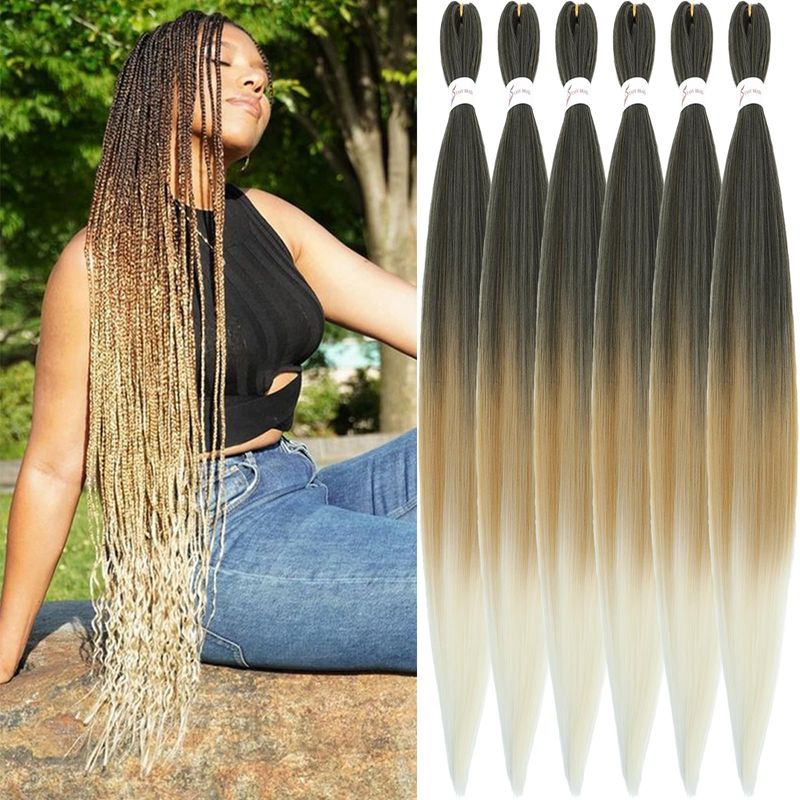 Xusuperb 30 Inch Long Pre-Stretched Braiding Hair Ombre Blonde Braiding ...