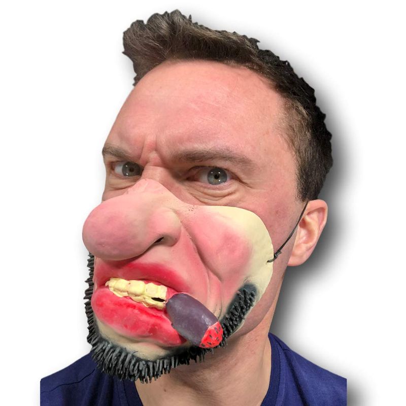 Rubber Johnnies Funny HALF Face Pirate Latex MASK Blackbeard Capt Hook ...