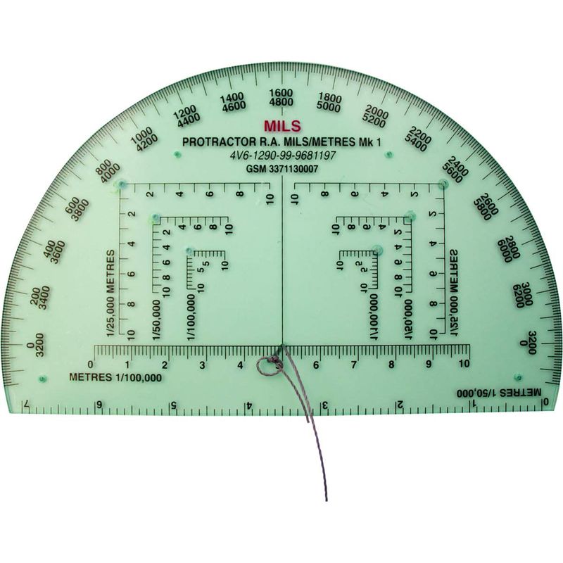 MoD Issue NATO Approved Military RA Map Reading Protractor and Instructions - EveryMarket