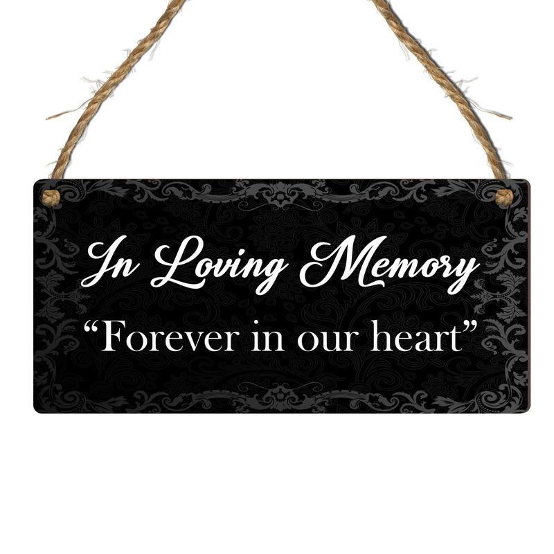 Memorial Plaque – "In Loving Memory" Wooden Sign, Remembrance Wall ...