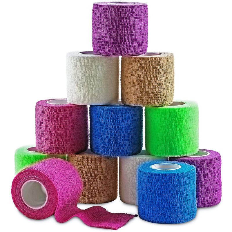 MEDca Self Adherent Cohesive Wrap Bandages 2 Inches X 5 Yards 12 Count ...
