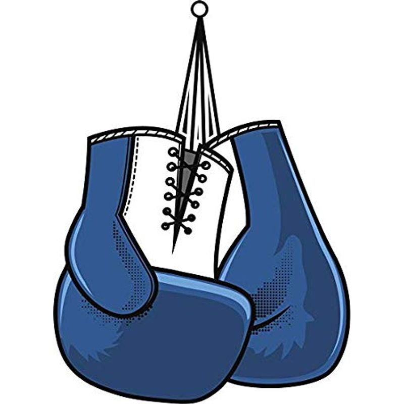 EW Designs Simple Blue Boxing Gloves Cartoon Vinyl Decal Bumper Sticker ...