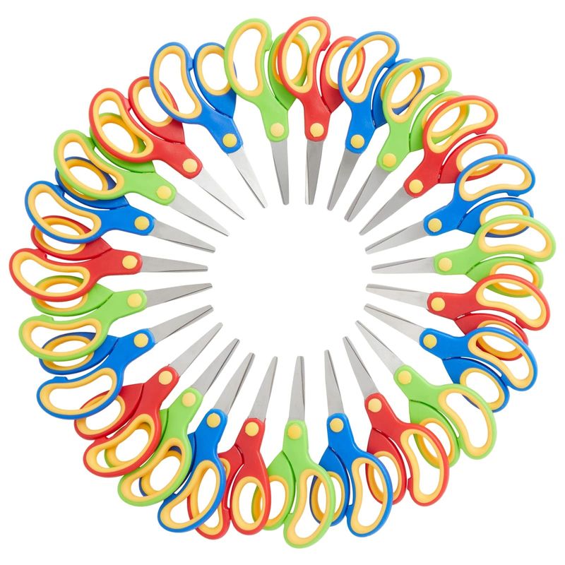 Juvale 24 Pack Blunt Tip Kids Scissors for Classroom, Bulk Student ...