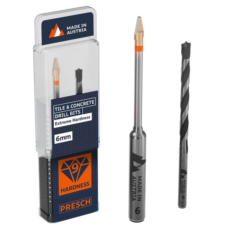Presch Tile Drill Bit & Concrete Drill Bit Set ⌀ 6mm | Drill Bit for ...