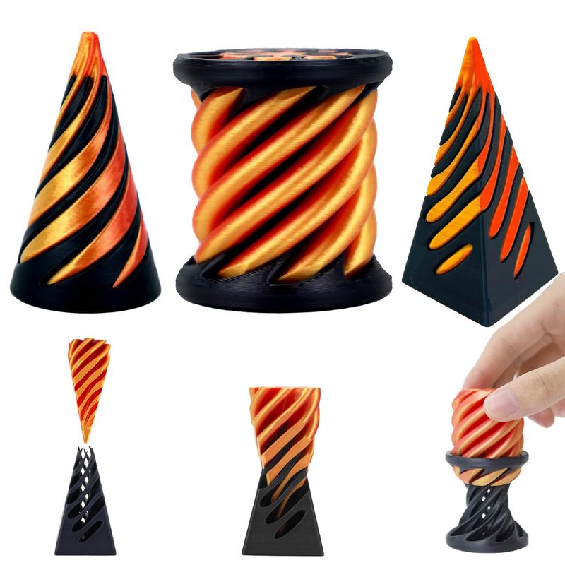Abnaok 3PCS Impossible Cone Fidget Toys, Pass Through Pyramid Fidget ...