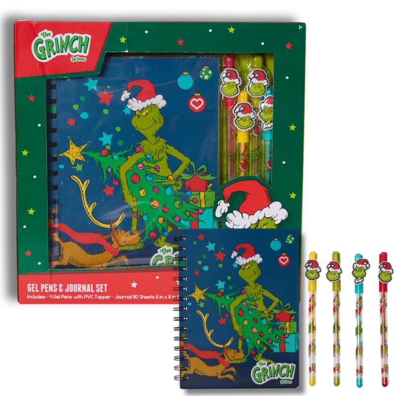 Innovative Designs Dr. Seuss The Grinch Journal Set with Pens for Kids ...