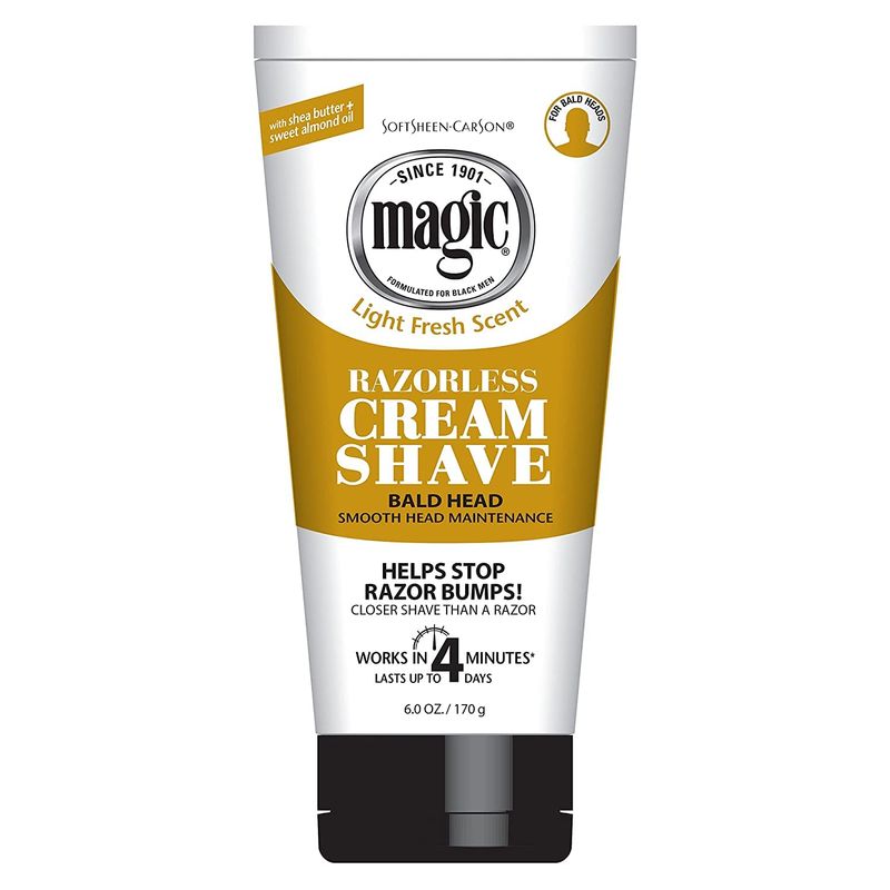 Magic Razorless Cream Shave Bald Head 6 Ounce Tube (177ml) (3 Pack ...