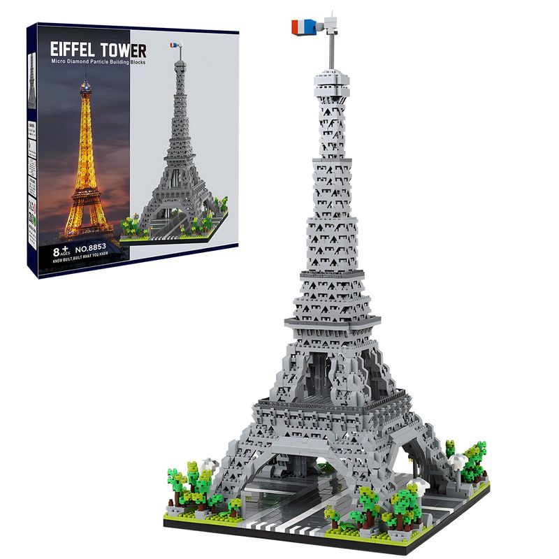 CSNRHG Paris Eiffel Tower World Famous Architectural Model Micro Building Blocks Set 3350 Pieces ...