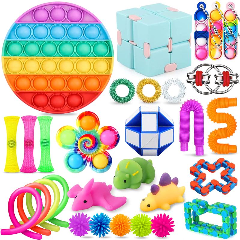 Chennyfun 30PCS Fidget Toy Set, Fidget Pack For Anxiety Relief, Stress ...