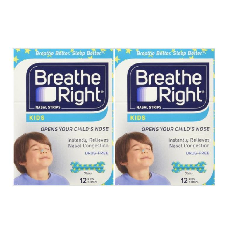 24 BREATHE RIGHT Nasal Strips for Kids Children Child Size Nose Band ...