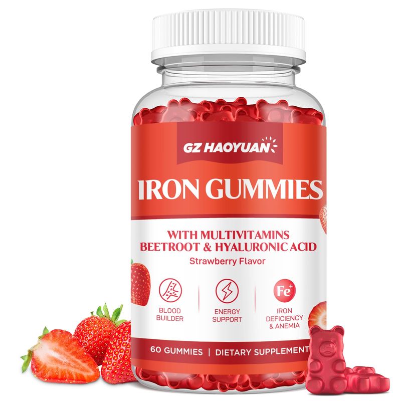 GZ HAOYUAN Iron Gummies for Women & Kids - Iron Supplement Gummies with ...