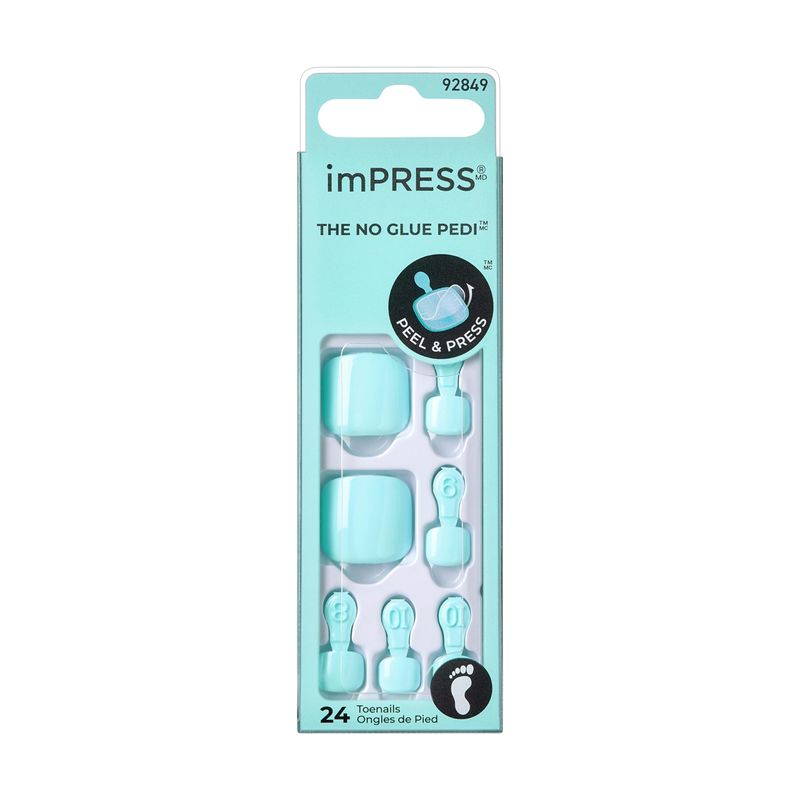 KISS imPRESS No Glue Pedi Press-On Nails, Toenails, Fruitful', Light ...