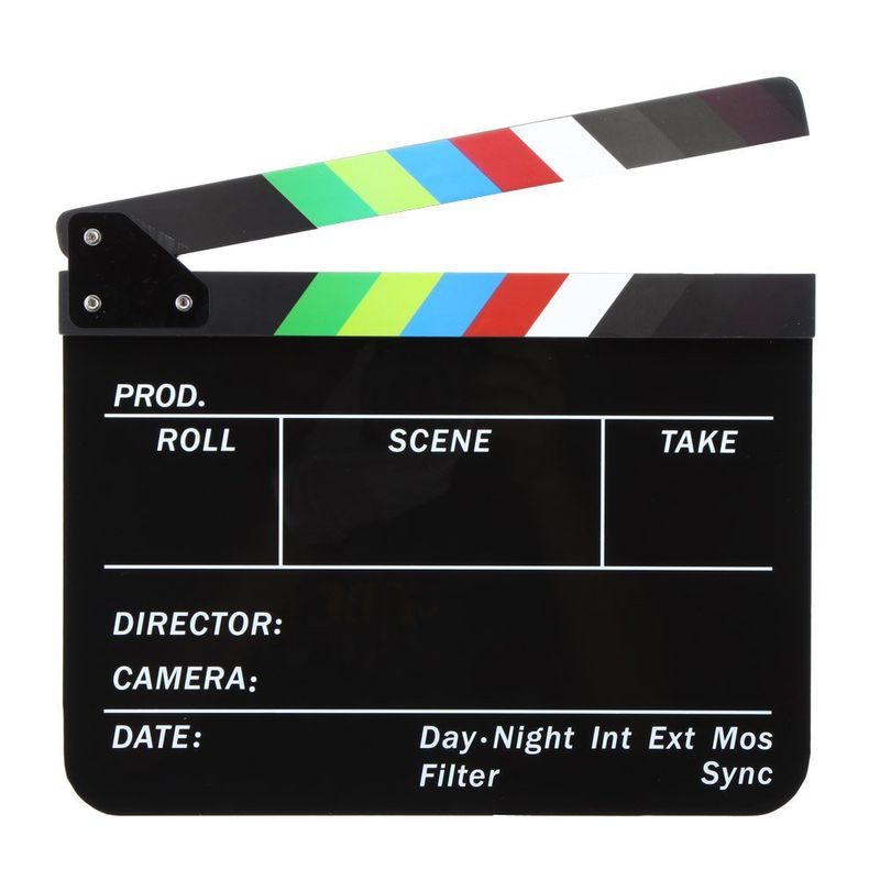 Acrylic Clapboard 9.6x11.7" /25x30cm Dry Erase Director Film Movie ...