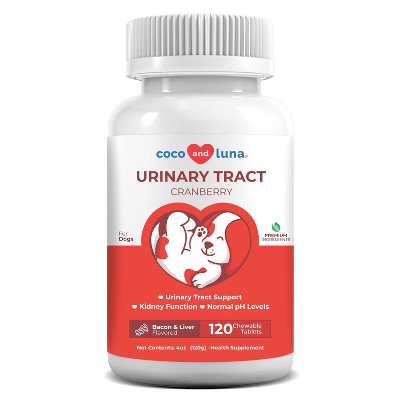 Cranberry for Dogs - 120 Chewable Tablets - Urinary Tract Support ...