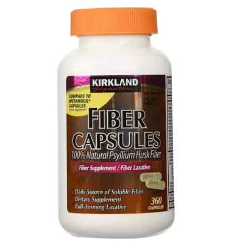 Kirkland Signature Fiber Capsules 100% Natural Psyllium Husk Fiber 360 ...