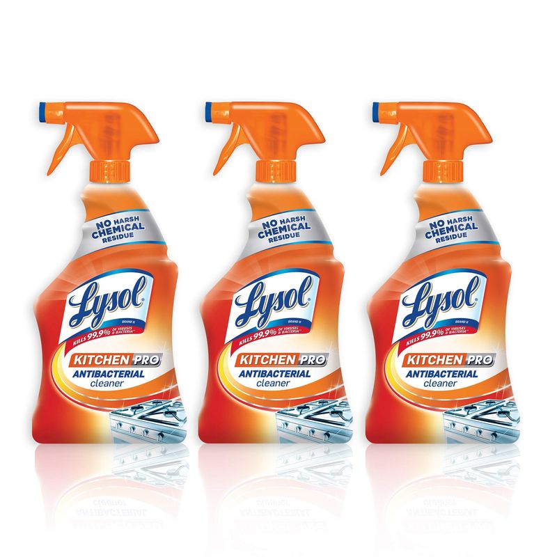 Lysol Kitchen Pro Antibacterial Cleaner Trigger 22 oz (Pack of 3 ...