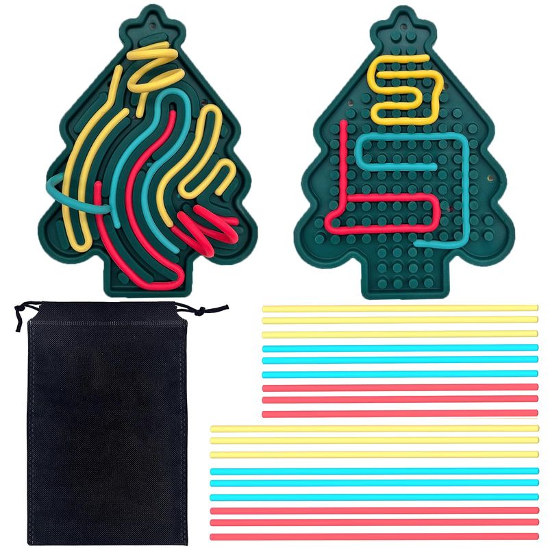 Albiuev Christmas Sensory Activity Board for Children, Silicone Fidget ...