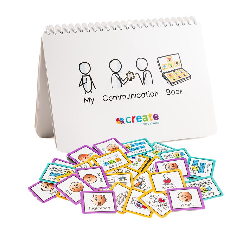 Communication book for School with 34 removable pecs cards - visual ...