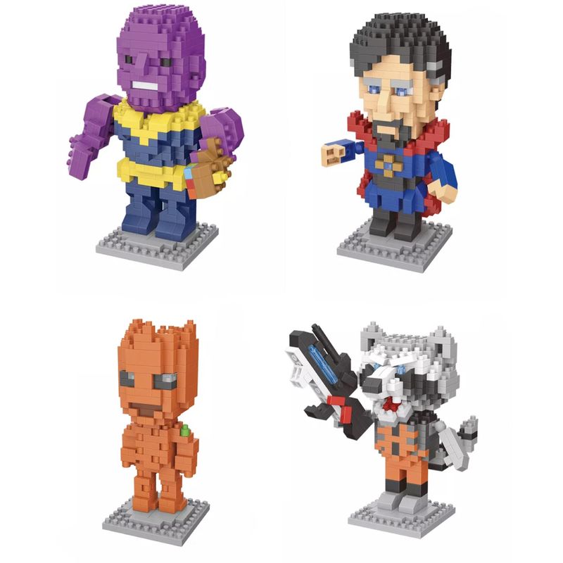 "MINIFIGS" Nano bloc Sets Superhero Series - 4 Pack Figurine models ...