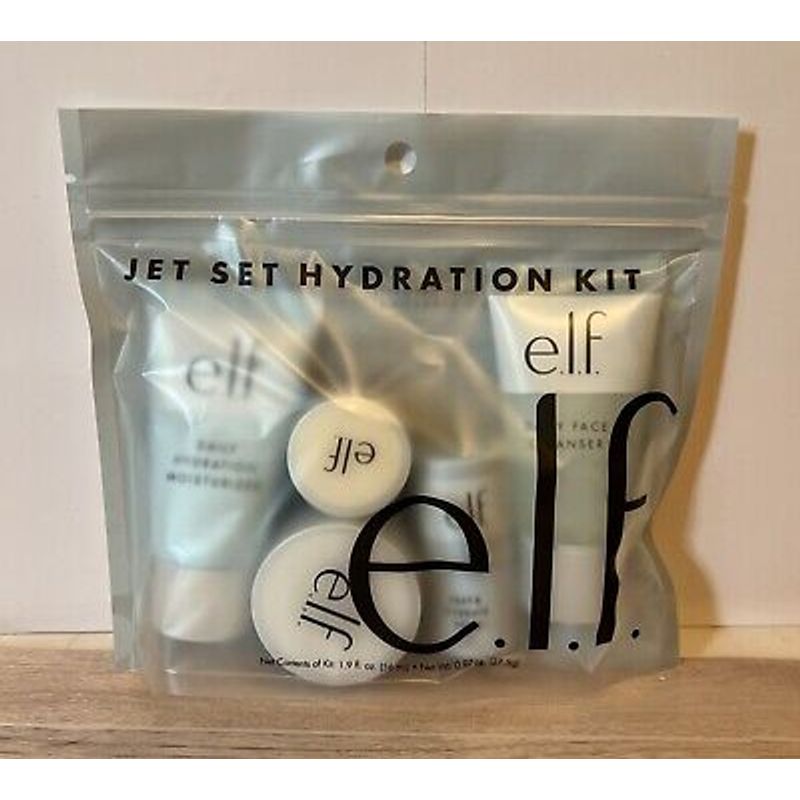 e.l.f. Cosmetics Jet Set Hydration Kit Cleanser Balm Moisturizer Eye ...