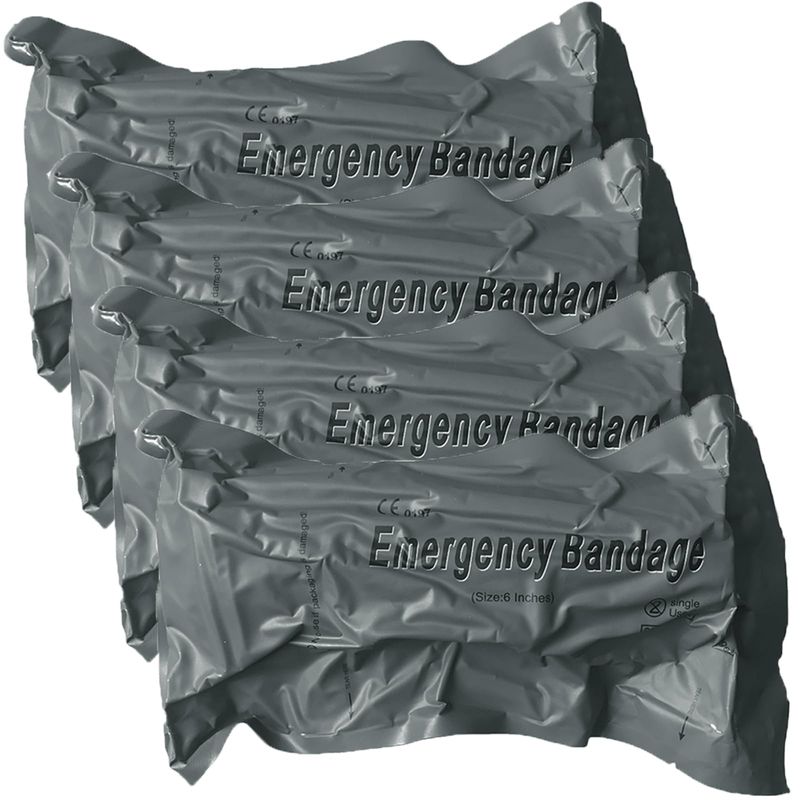 Israeli Emergency Bandage, 6" 4Pack Compression Bandage, Trauma Wound ...