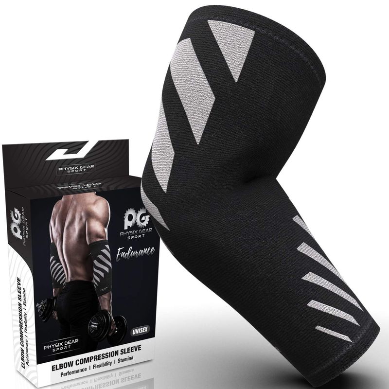 Elbow Compression Sleeve for Men & Women - Elbow Brace for Tendonitis ...