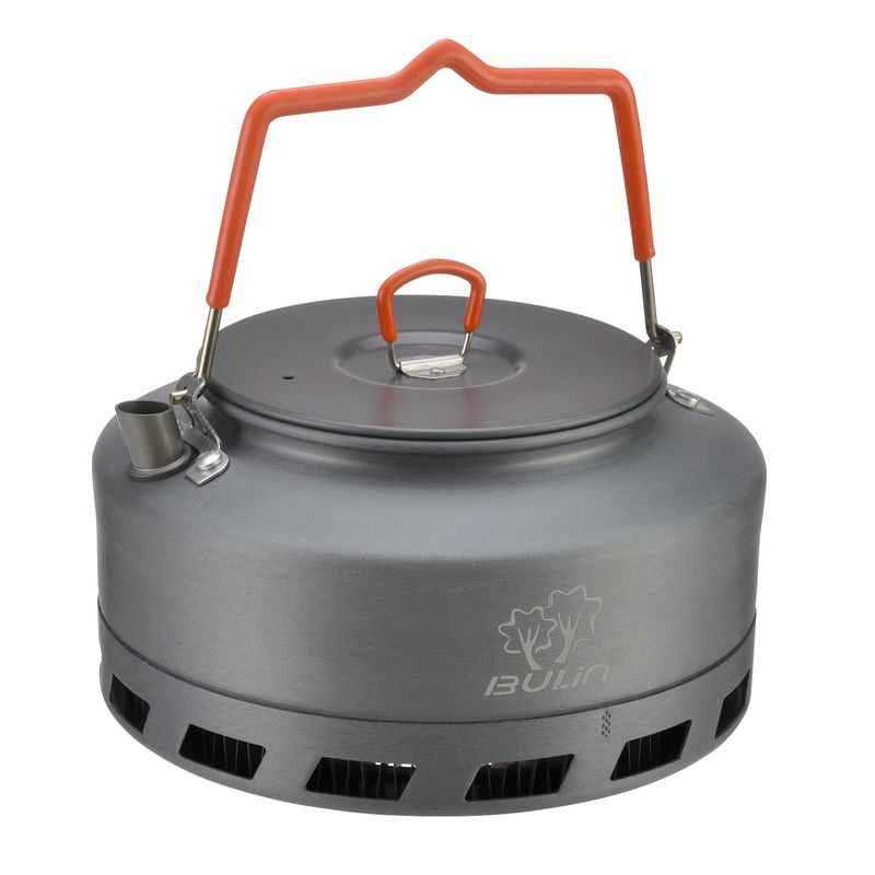 BULin Camping Kettle, 0.4 fl oz (1.6 L), Heat Exchanger, Quick Kettle ...