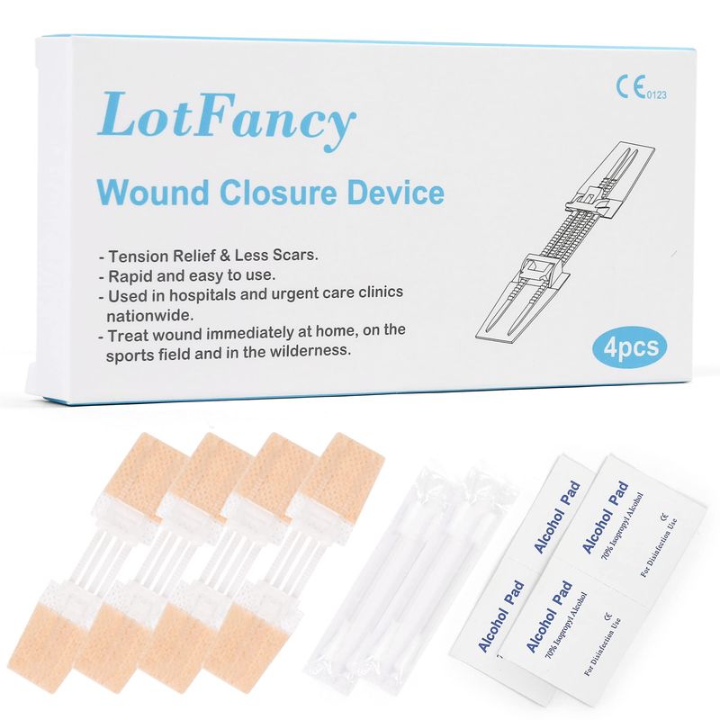 LotFancy Emergency Laceration Closures, Medical First Aid Supplies, 4 ...