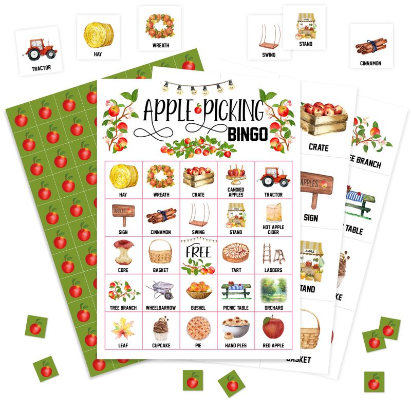 HMJKL Fall Bingo Game, Fall Harvest Bingo Cards Set, Thanksgiving Party ...
