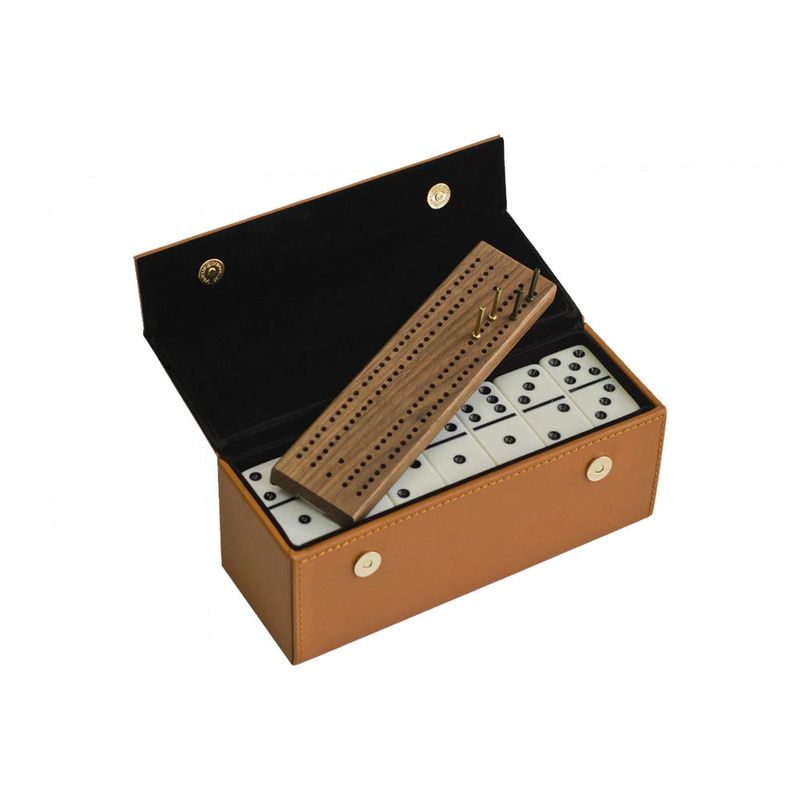 Alex Cramer Domino Set with Caramel Colored Leather Case - Professional ...