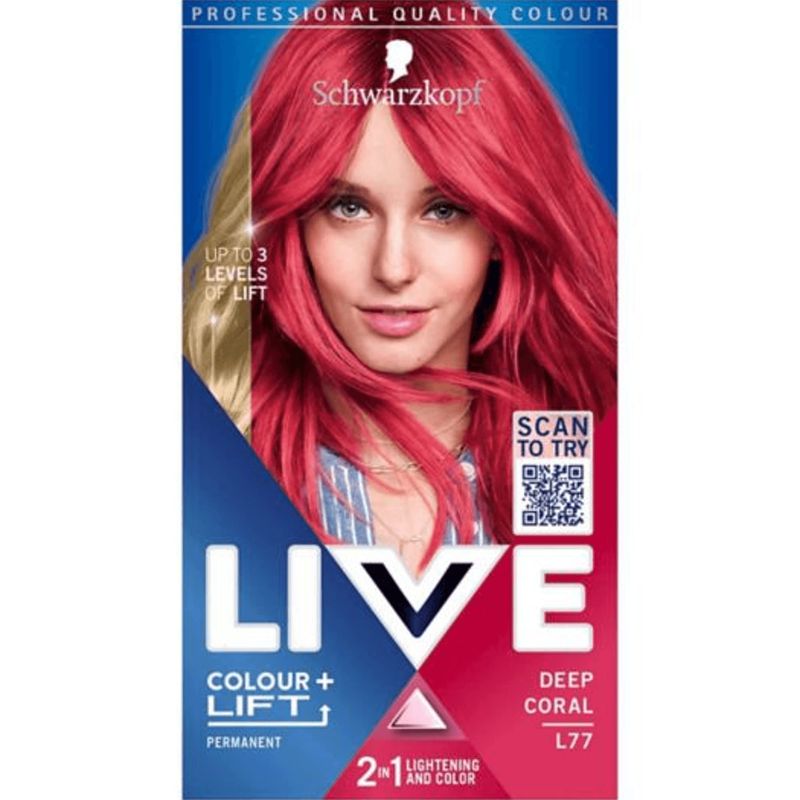 Schwarzkopf LIVE Colour + Lift Deep Coral Permanent Hair Dye L77 ...