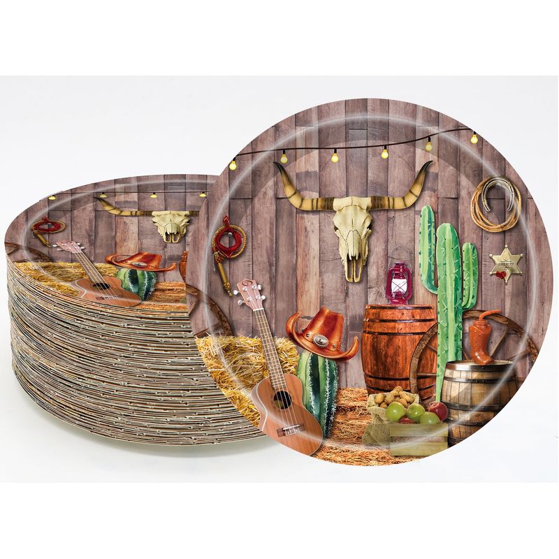 50Pcs Western Party Plates Western Cowboy Party Supplies 7"Wild West ...