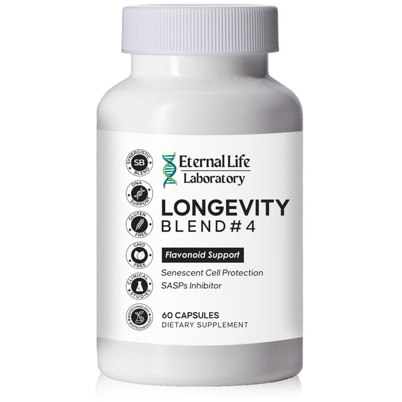 Eternal Life Laboratory Longevity Blend #4 Anti-Aging Supplement with Luteolin, Quercetin ...