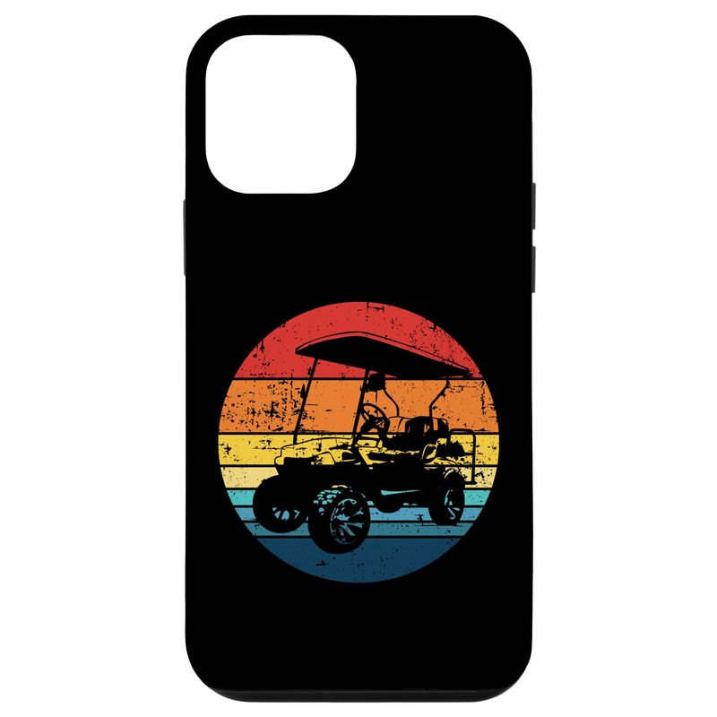 iPhone 12 mini Retro Style Vintage Distressed Sunset with Golf Cart ...