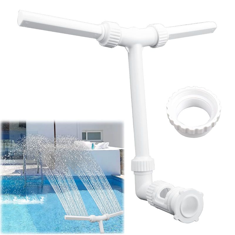 Swimming Pool Waterfall Fountain Spray, 2 Heads Water Sprinkler Pool ...