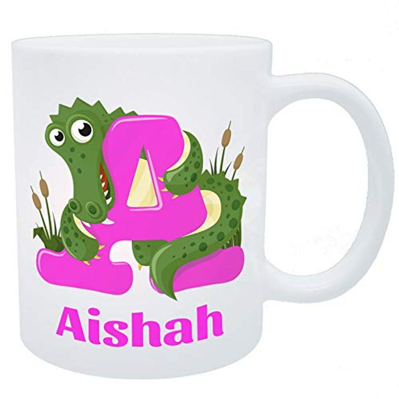 A for Aishah, A for Alligator Themed Girls Personalised Plastic ...