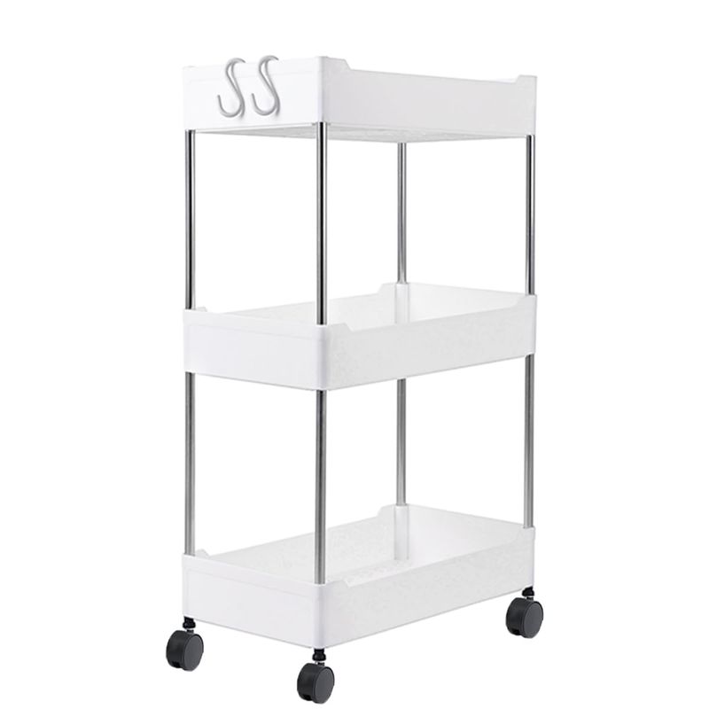 3-Tier Slim Storage Trolley, Slide Out Rolling Kitchen Trolley ...
