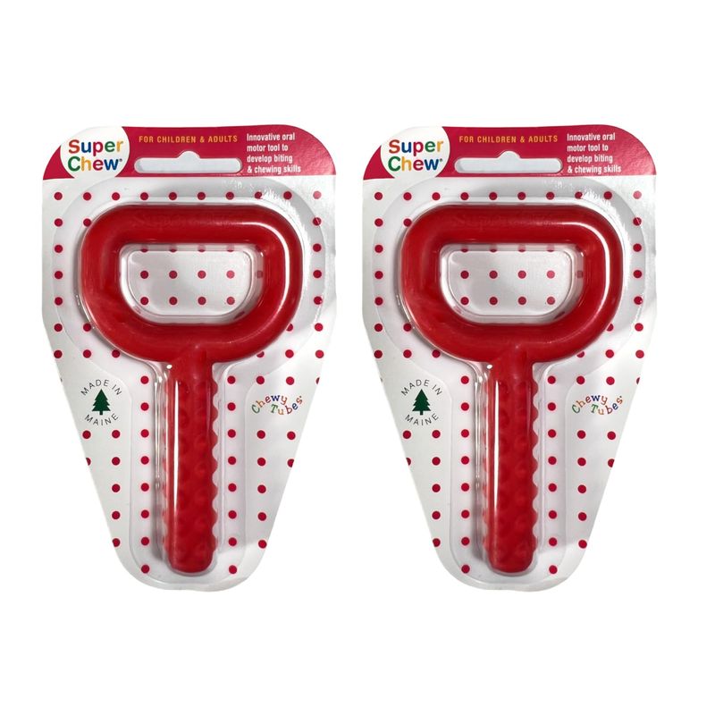 Chewy Tubes, 2 Pack - Red Super Chews - Pediatric and Adult Sensory ...