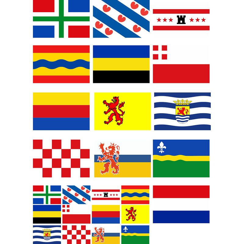 Daged Netherlands Provinces All Flags Flags Set of 25 Stickers Card ...