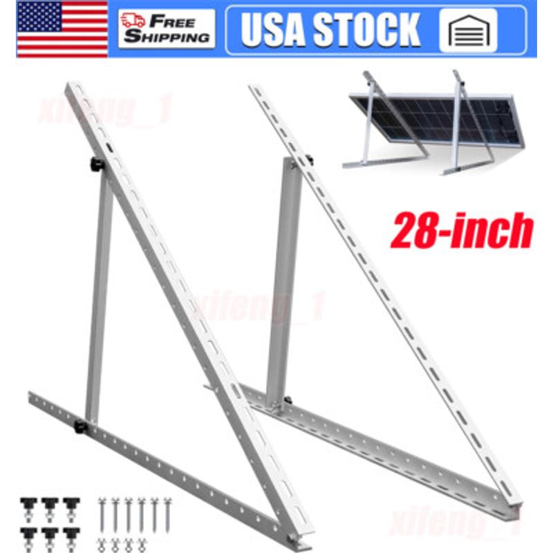 2 Pack 28in Adjustable Solar Panel Tilt Mount Brackets for Roof RV Boat ...