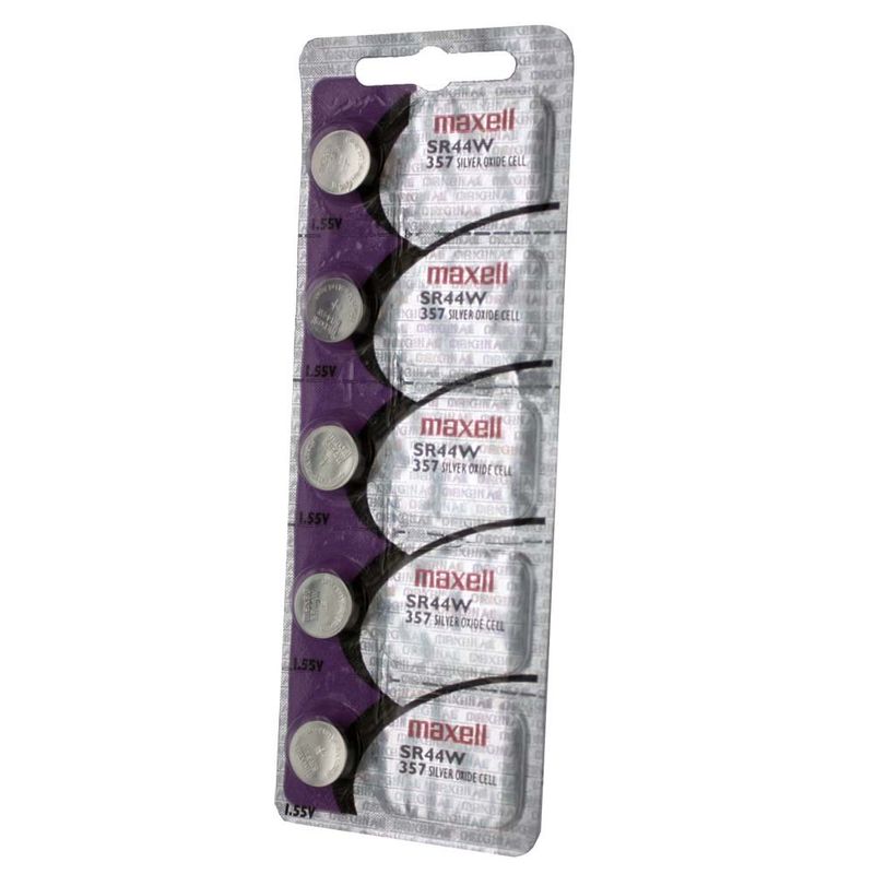 Maxell Watch Battery Button Cell SR44W 357 Pack of 5 Batteries - Online ...