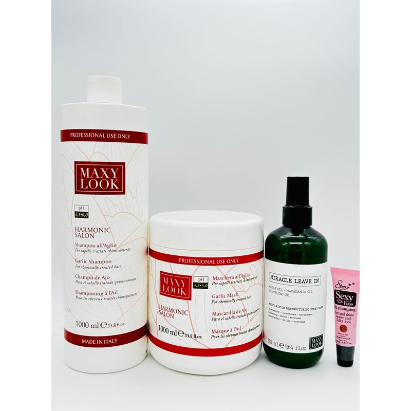 Maxima Maxy Look Harmonic Salon Garlic Shampoo 1000ml and Garlic Mask ...
