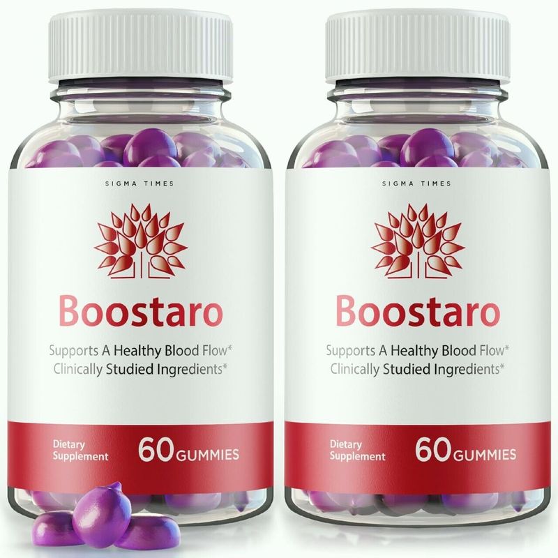 (2 Pack) Boostaro Male Vitality Gummies for Advanced Blood Flow Support ...