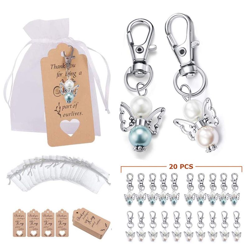 LinTimes Guardian Angel Wedding Favours Pack of 20 Key Rings Guardian ...