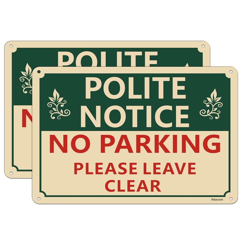 Polite Notice No Parking Please Leave Clear Signs Metal Reflective 30 x ...